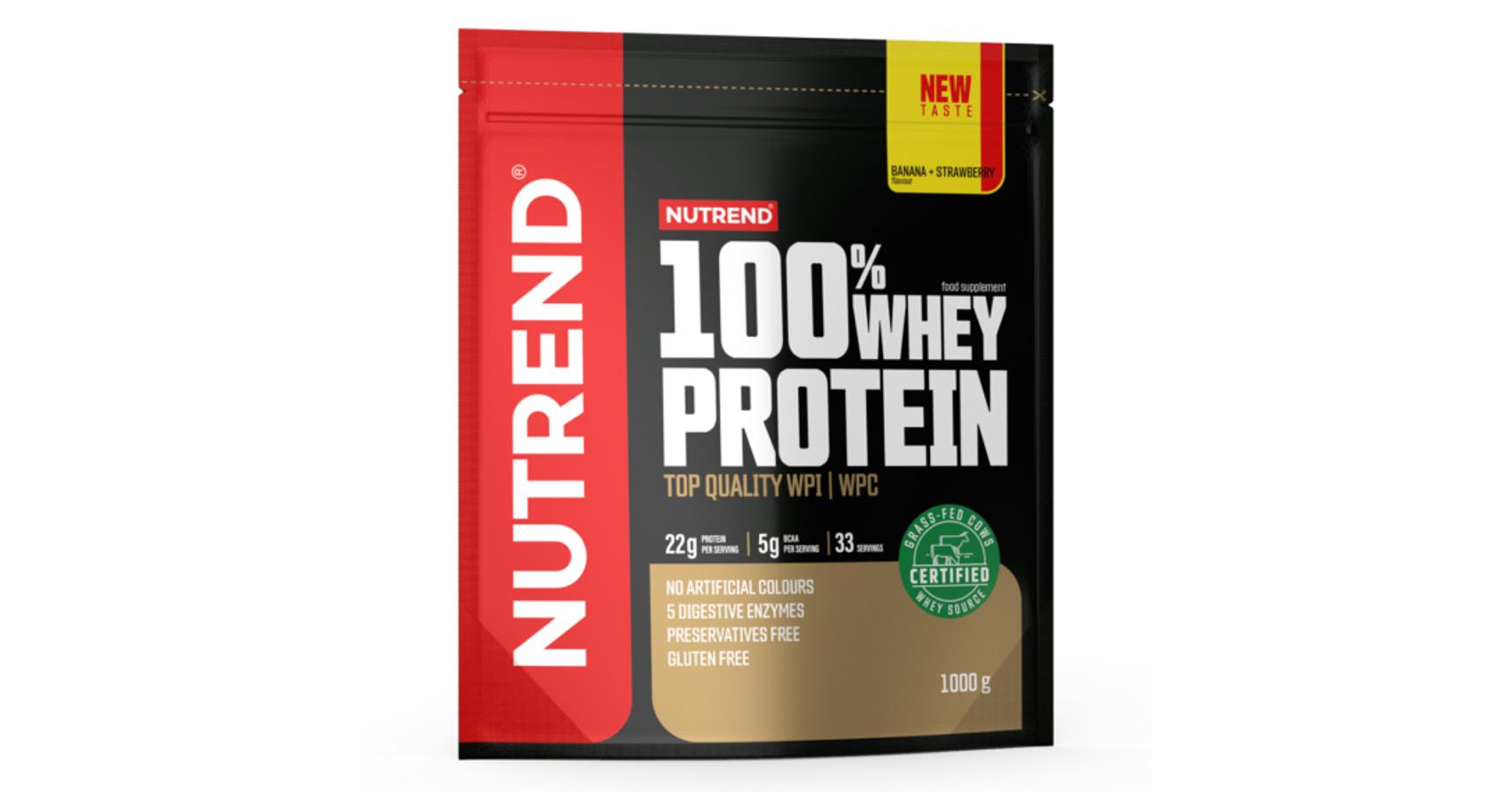 NUTREND 100% Whey Protein 1000g Banana+Strawberry - NUTREND - Nutrend ...